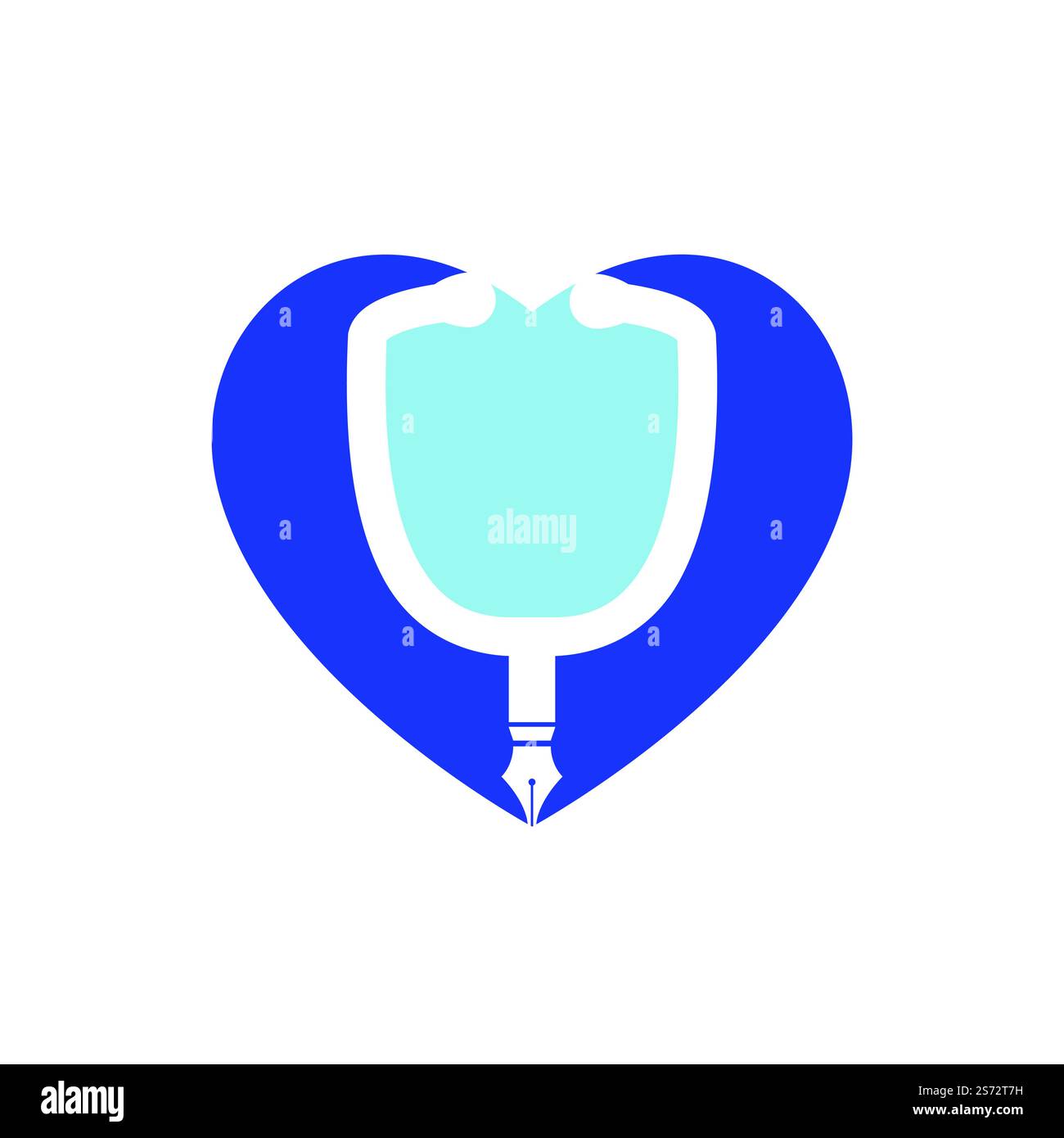 Medical education vector logo design. Pen nib and stethoscope with ...