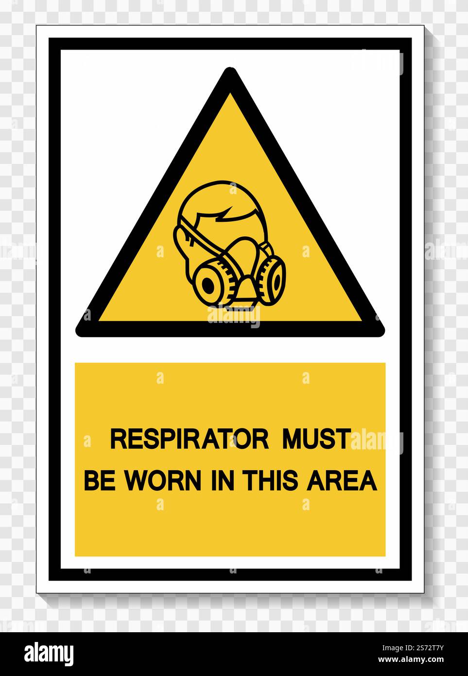 Respirator Must Be Worn In This Area Symbol Sign Isolate on White ...