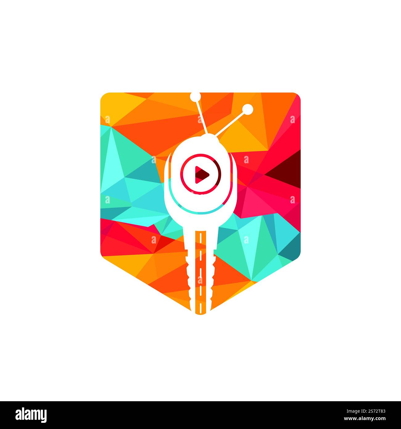 Drive tv vector logo design template. Road and key with tv icon design ...