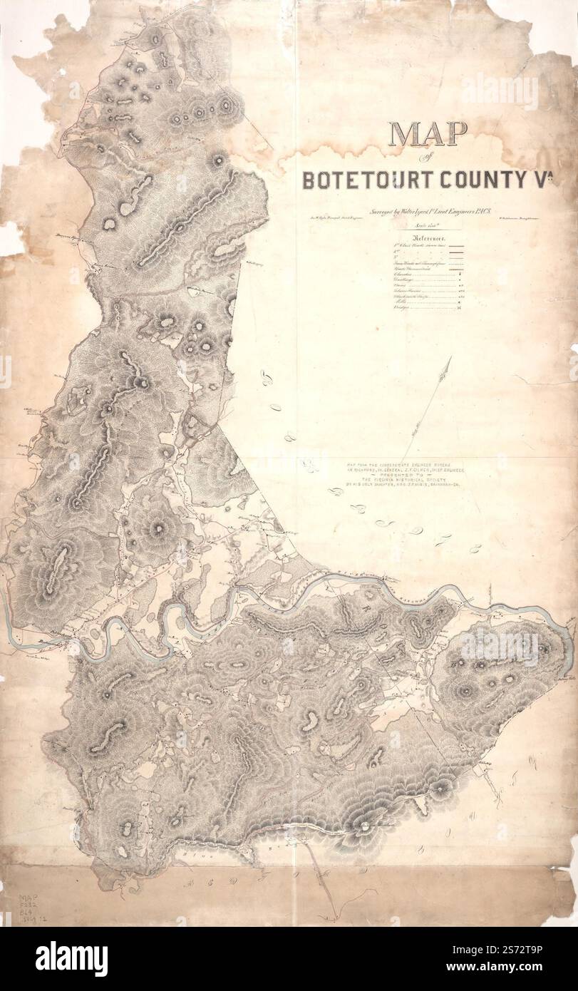Map of Botetourt County, Va. 1864 by Confederate States of America ...