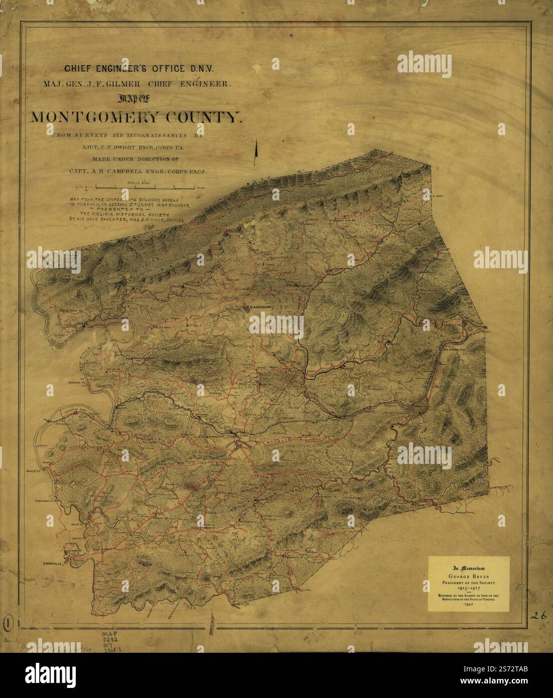 Map of Montgomery County. 1864 by Confederate States of America. Army ...