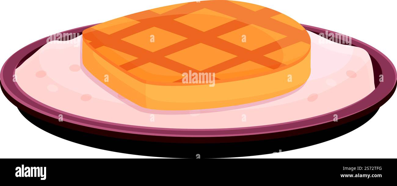 Grilled steak icon cartoon vector. Caribbean food. African plate ...