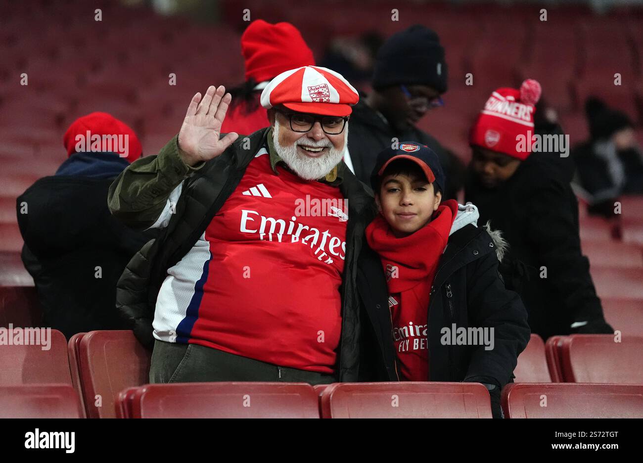 Arsenal fans ahead of the Premier League match at the Emirates Stadium ...