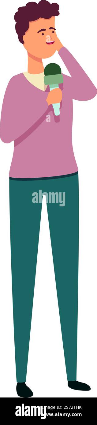 Channel interview icon cartoon vector. Tv news. Mic report. Channel ...