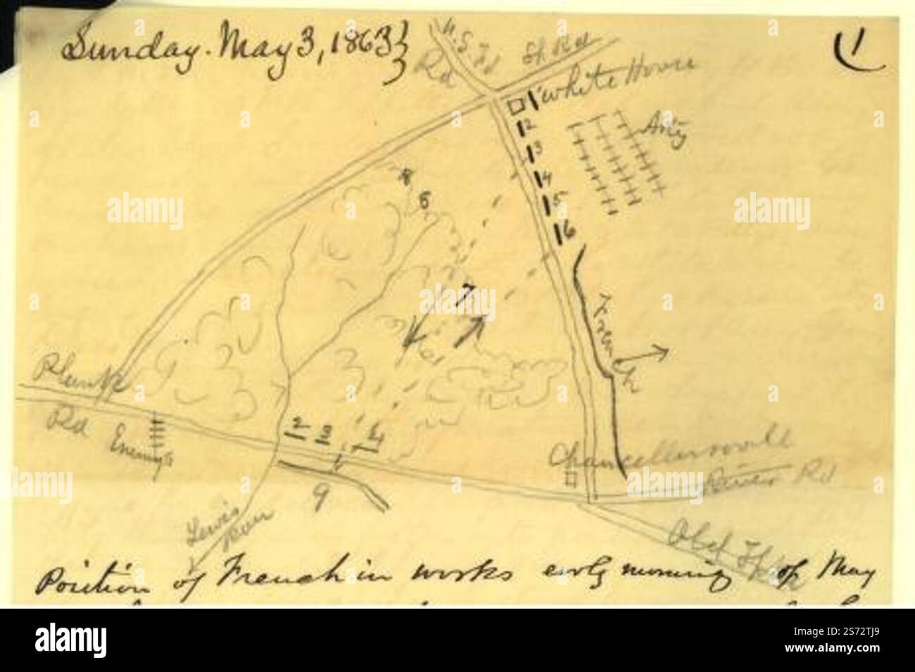 [Map of the Battle of Chancellorsville, Va]. 1863 by Carroll Samuel ...
