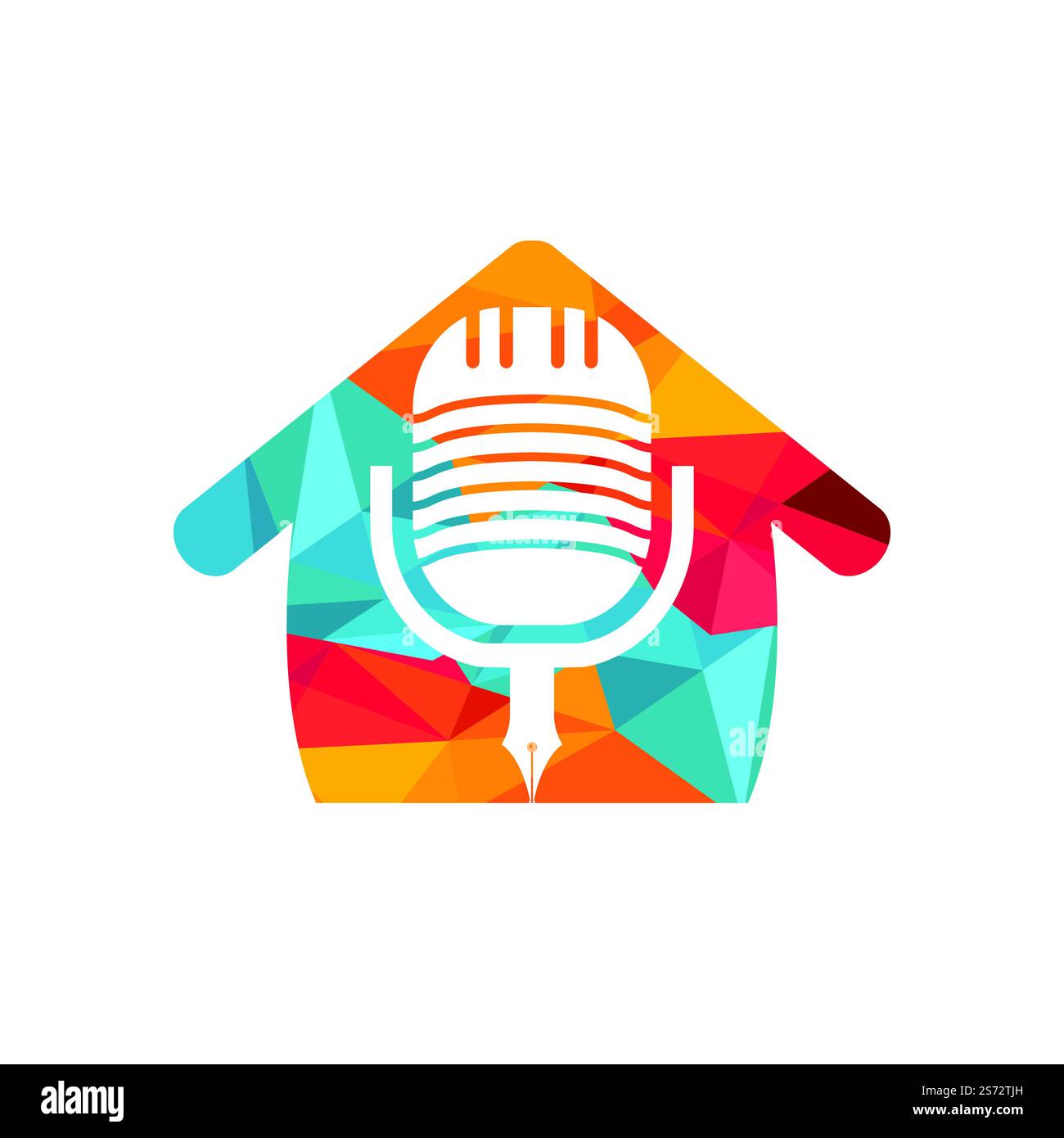 Pen microphone conference podcast radio logo design. Education podcast ...