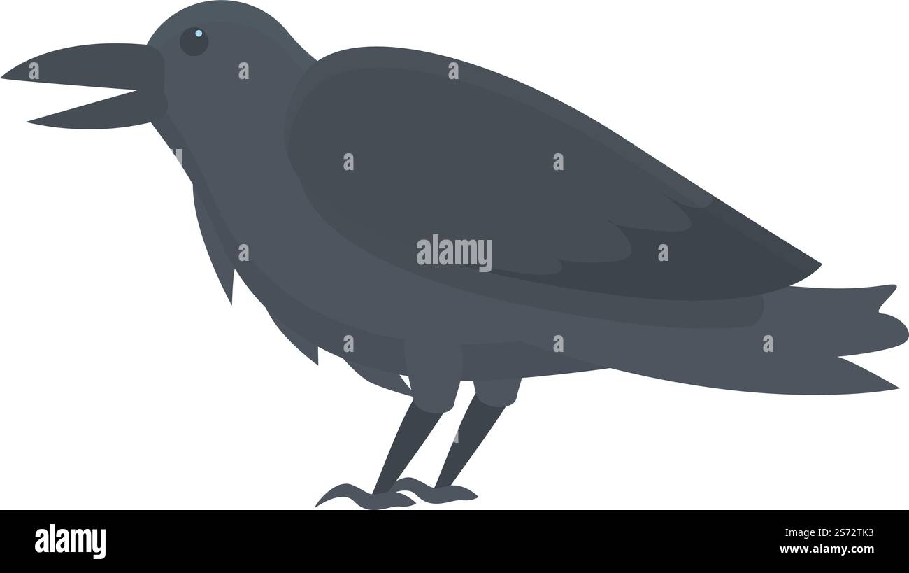 Crow cry icon cartoon vector. Death logo. Ink fly. Crow cry icon ...