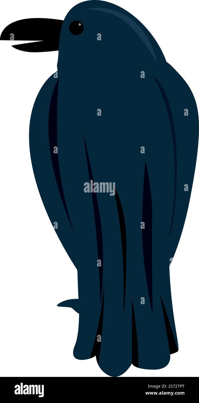 Crow stand icon cartoon vector. Raven bird. Flying beak. Crow stand ...