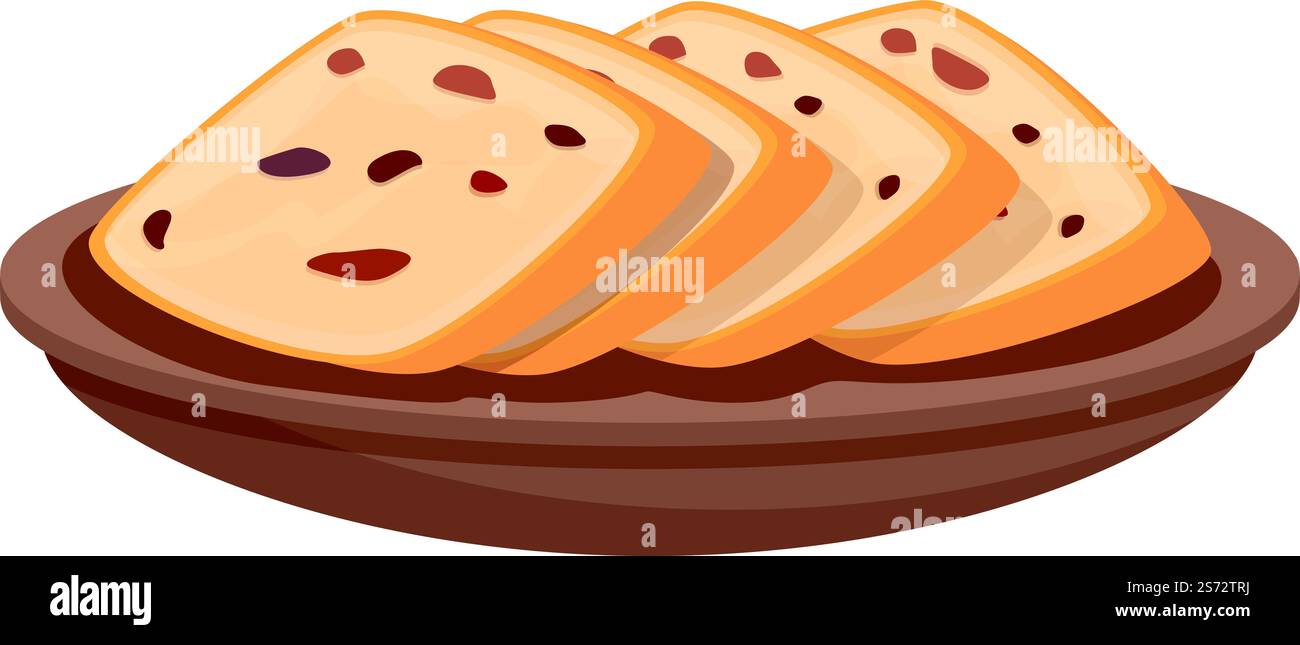 Nut bread icon cartoon vector. Austria cuisine. Cake food. Nut bread ...