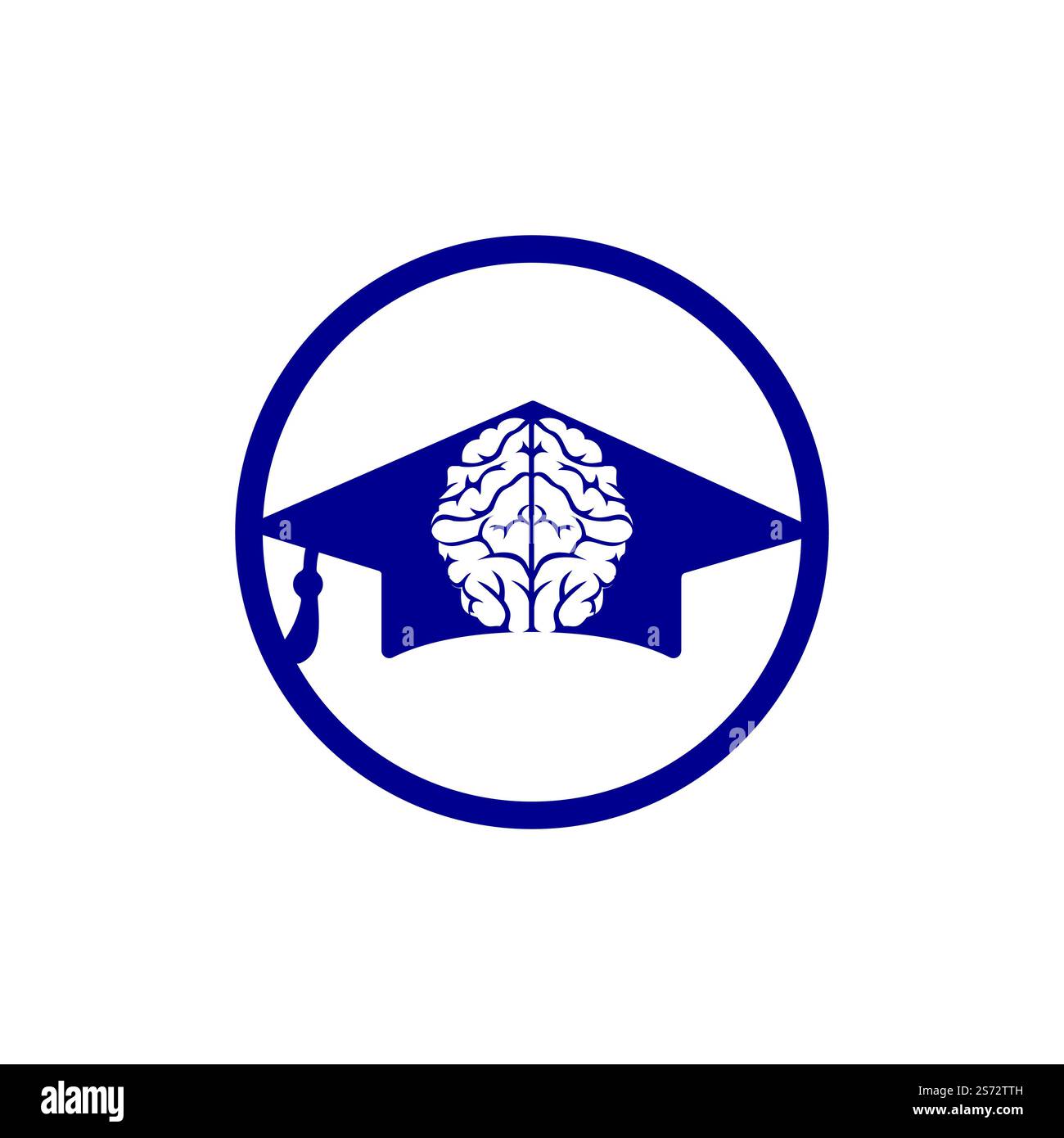 Brain and graduation cap icon design. Educational and institutional ...