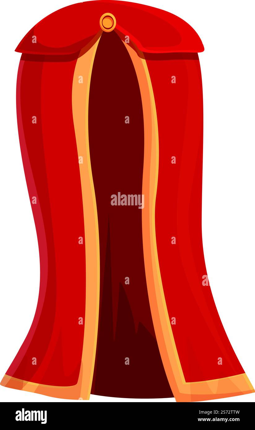 Red king cloak icon cartoon vector. Vampire cape. Super hero. Red king ...
