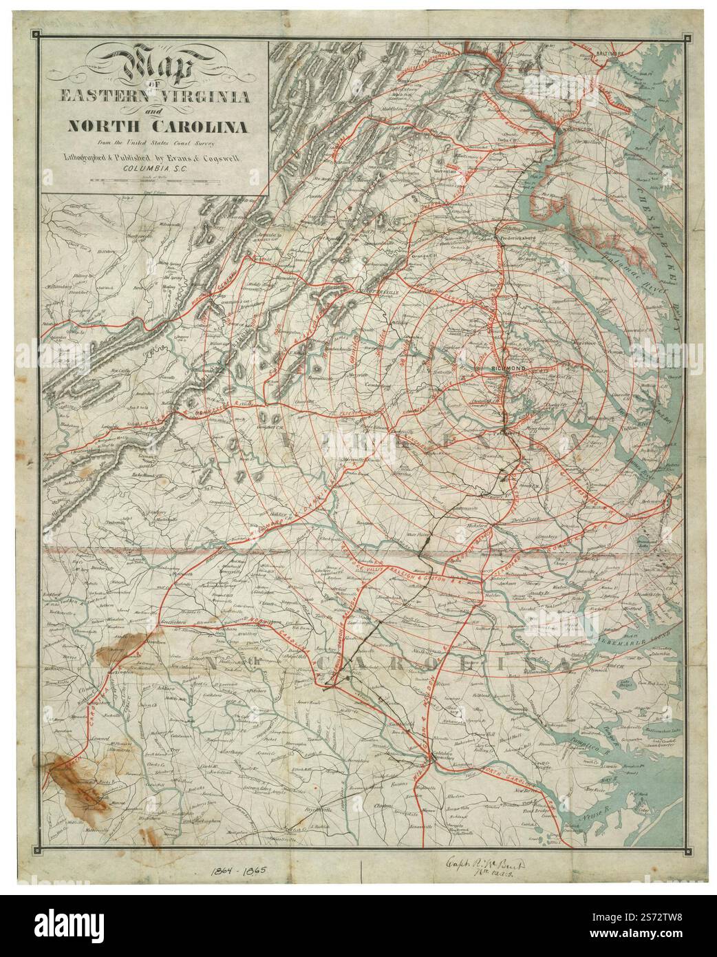 Map of eastern Virginia and North Carolina from the United States Coast ...
