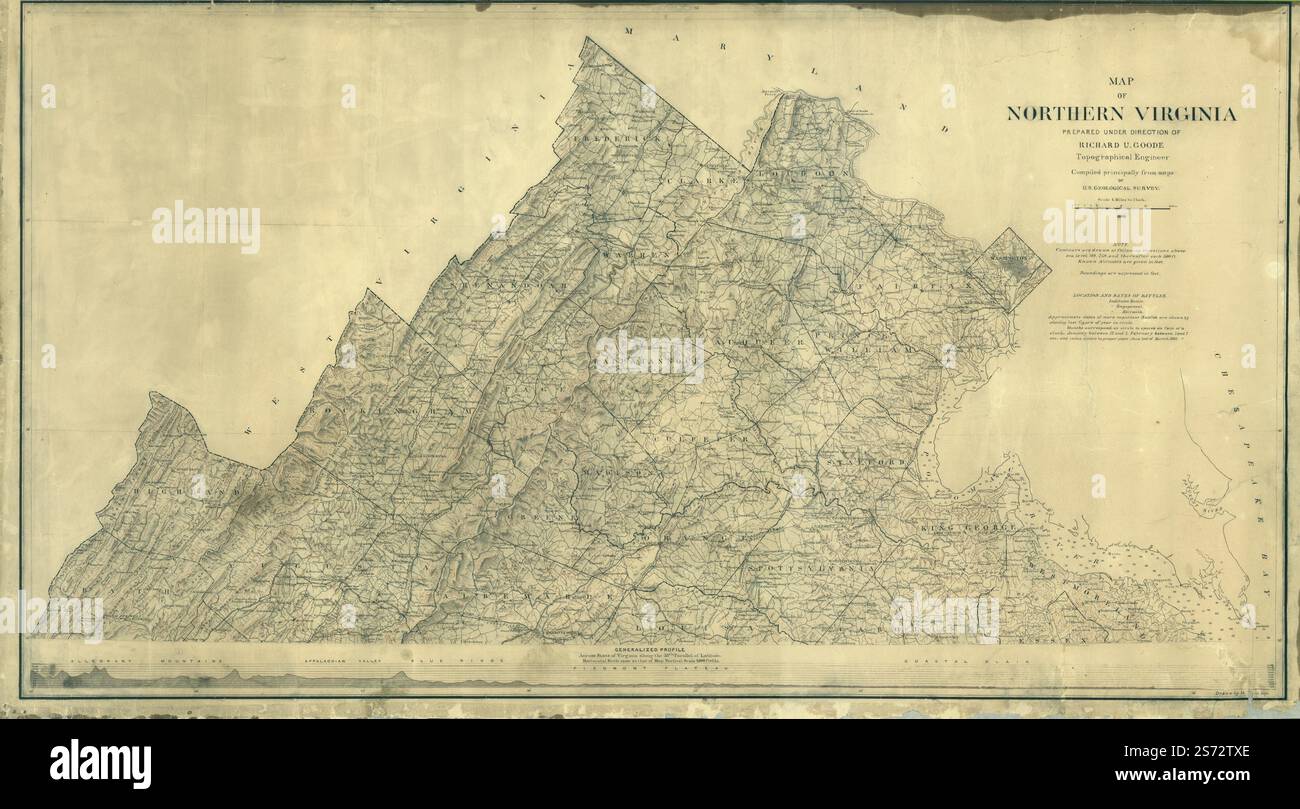 Map of northern Virginia 1894 by Goode Richard Urquhart, Geological ...