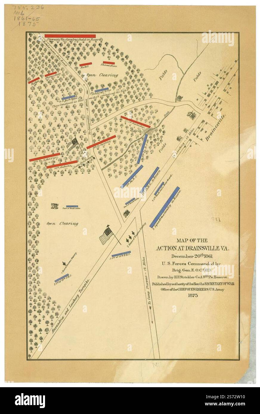Map of the action at Drainsville, Va., December 20th 1861 : U.S. forces ...