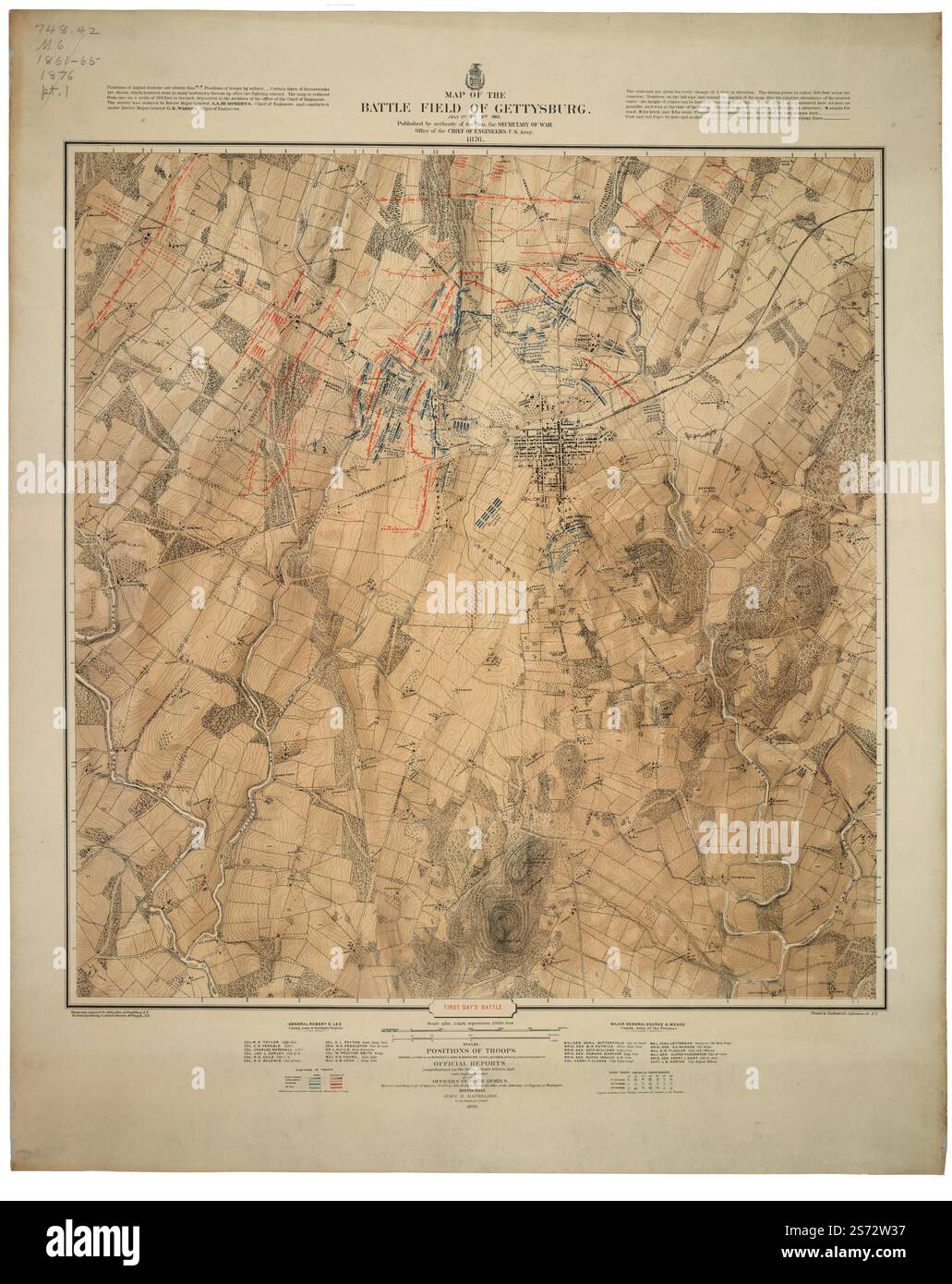 Map of the battle field of Gettysburg. July 1st, 2nd, 3rd, 1863 1876 by ...