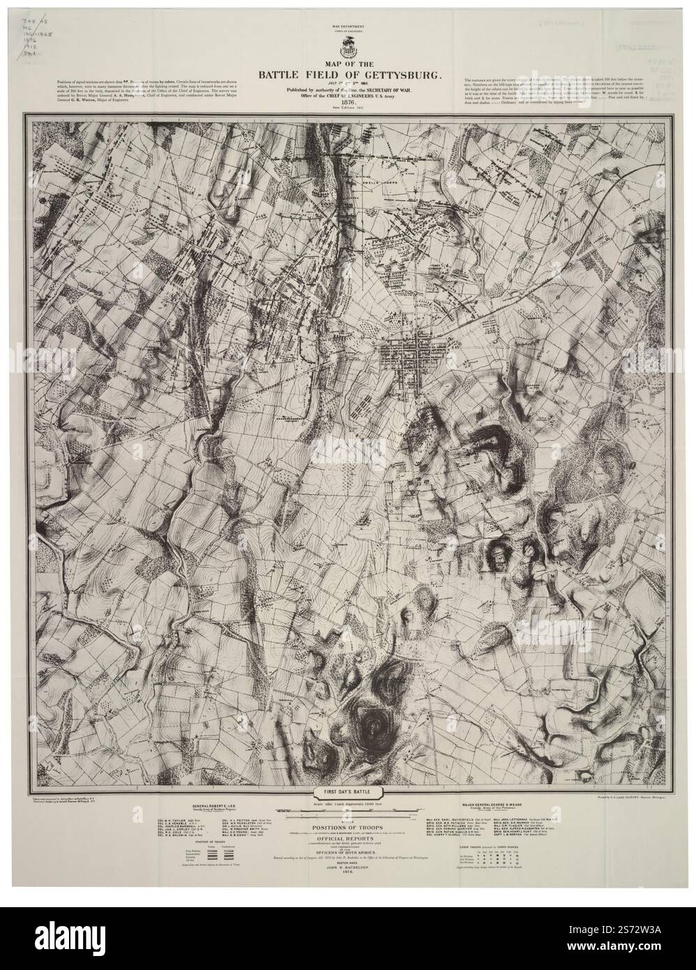 Map of the battle field of Gettysburg, July 1st, 2nd, 3rd 1863 1959 by ...