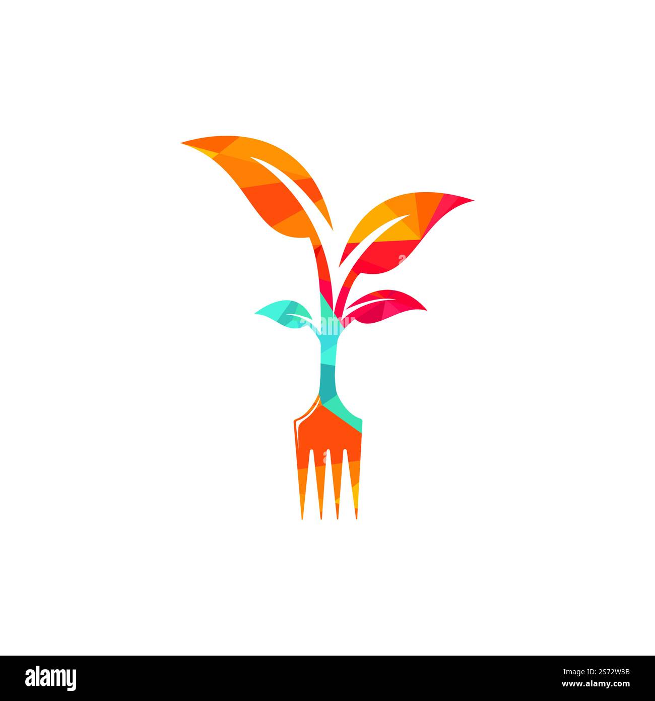 Fork tree vector logo design. Restaurant and farming logo concept Stock ...