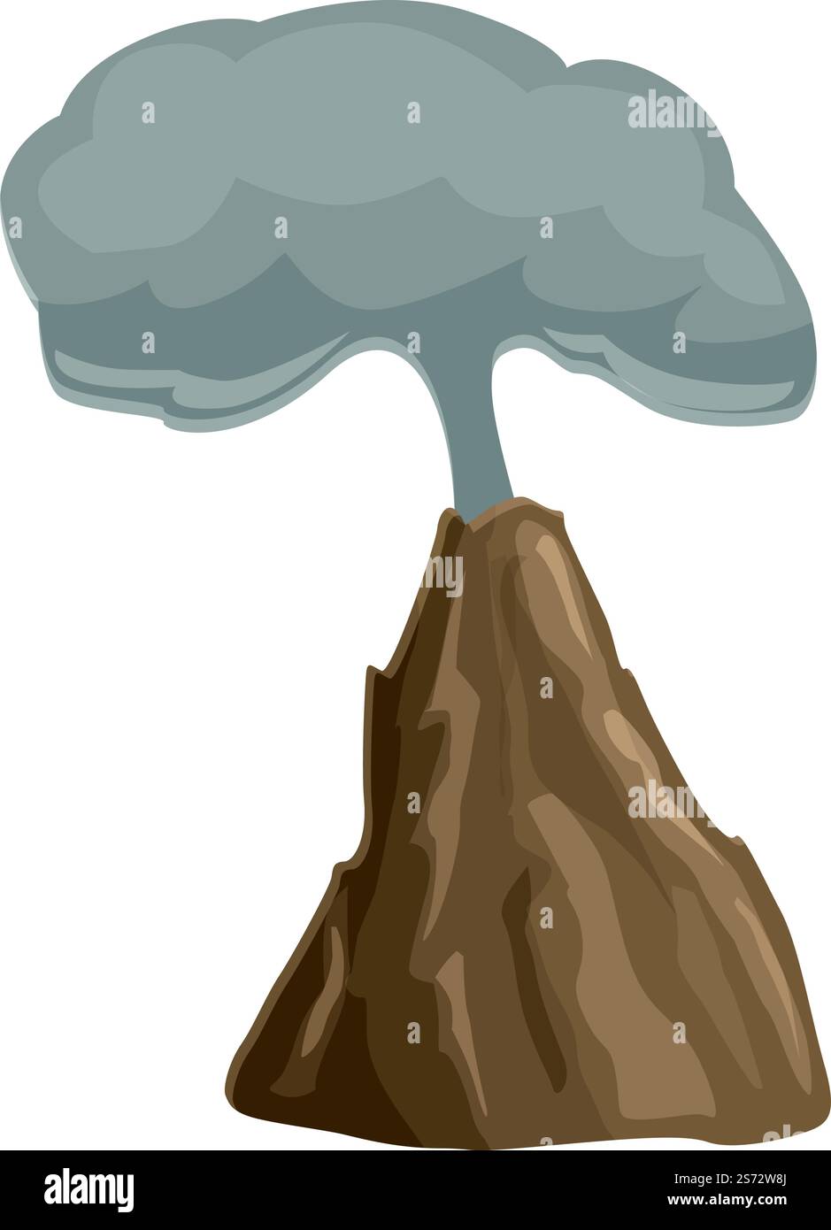 Island volcano icon cartoon vector. Volcanic eruption. Natural vulcano ...