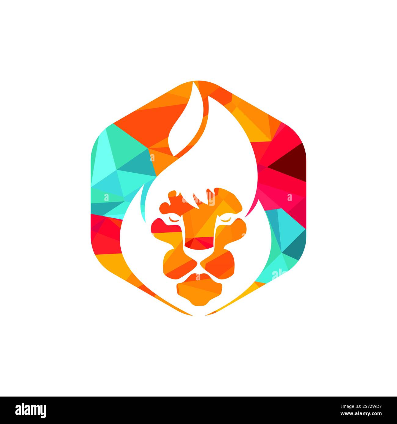 Lion fire vector logo design template. Creative lion fire or lion flame ...