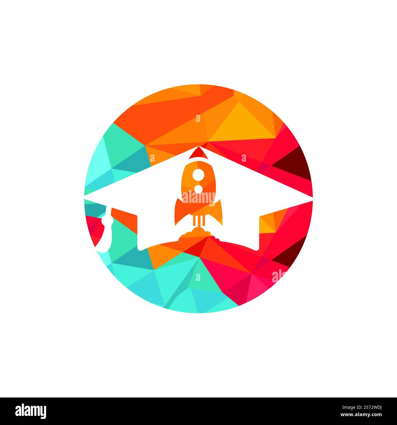 Graduation cap with rocket logo design. Rocket logo for aviation ...