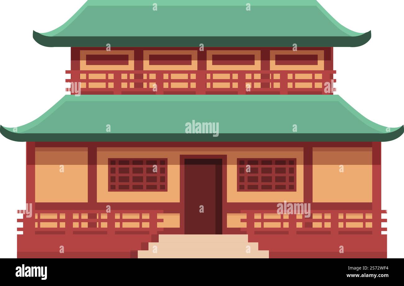 Chinatown house icon cartoon vector. China pagoda. Asian palace ...