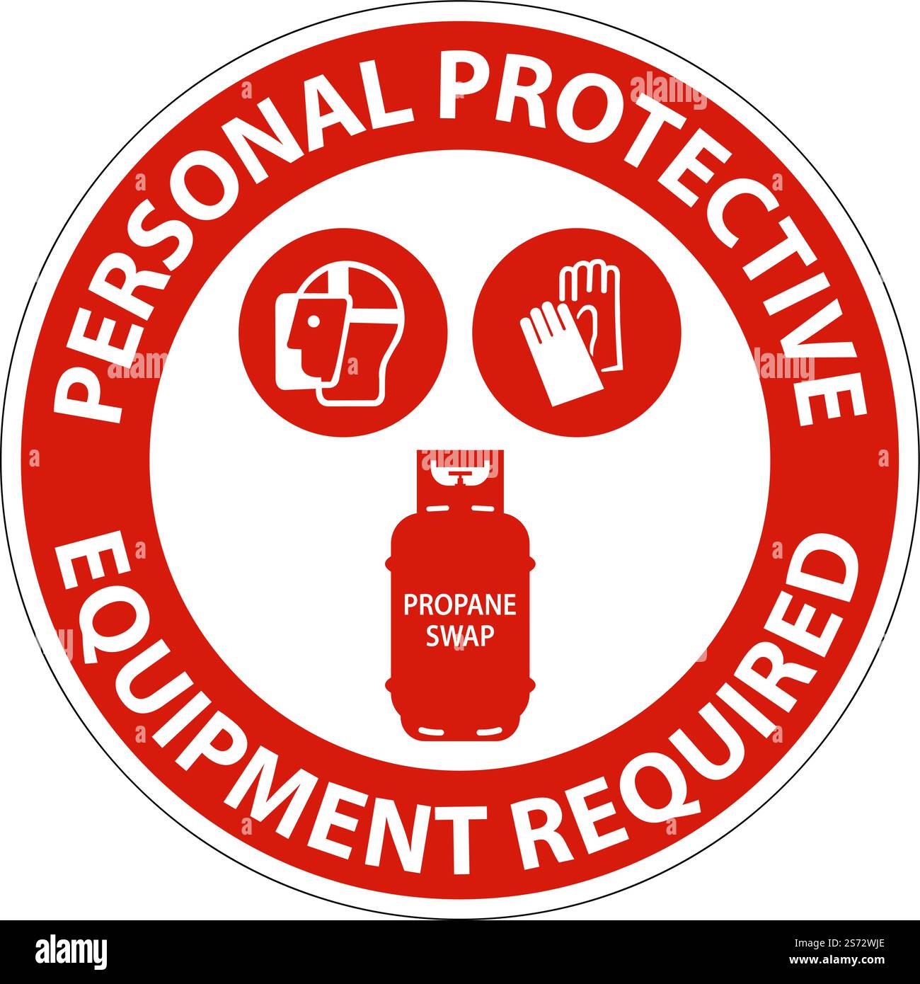 Propane Personal Protective Equipment Required Floor Sign Stock Vector ...