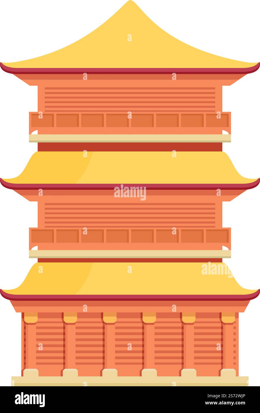Vietnam pagoda icon cartoon vector. Chinese building. Palace city ...