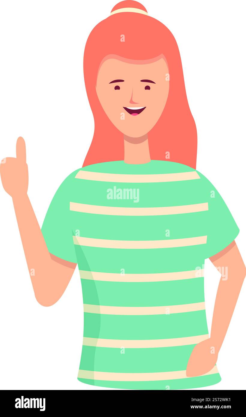 Pray woman icon cartoon vector. Happy person. Thinking human. Pray ...