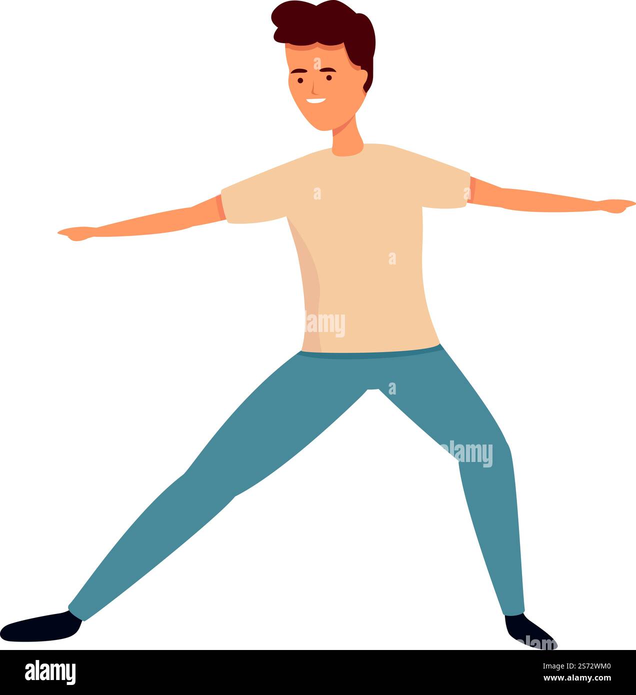 Stretch exercise icon cartoon vector. Sport school. Kid education ...