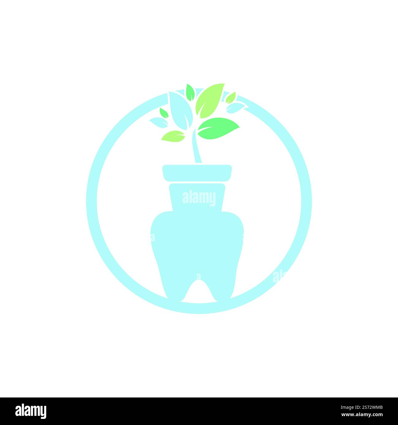 Dental garden vector logo design template. Tooth and flower pot icon ...