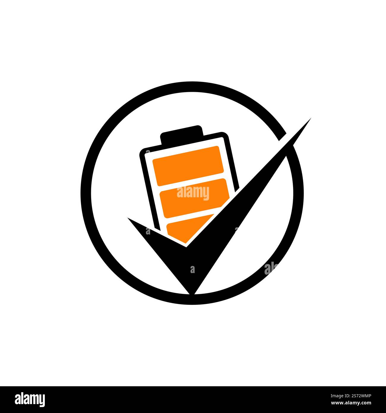 Battery check mark vector logo design template. Vector illustration of ...