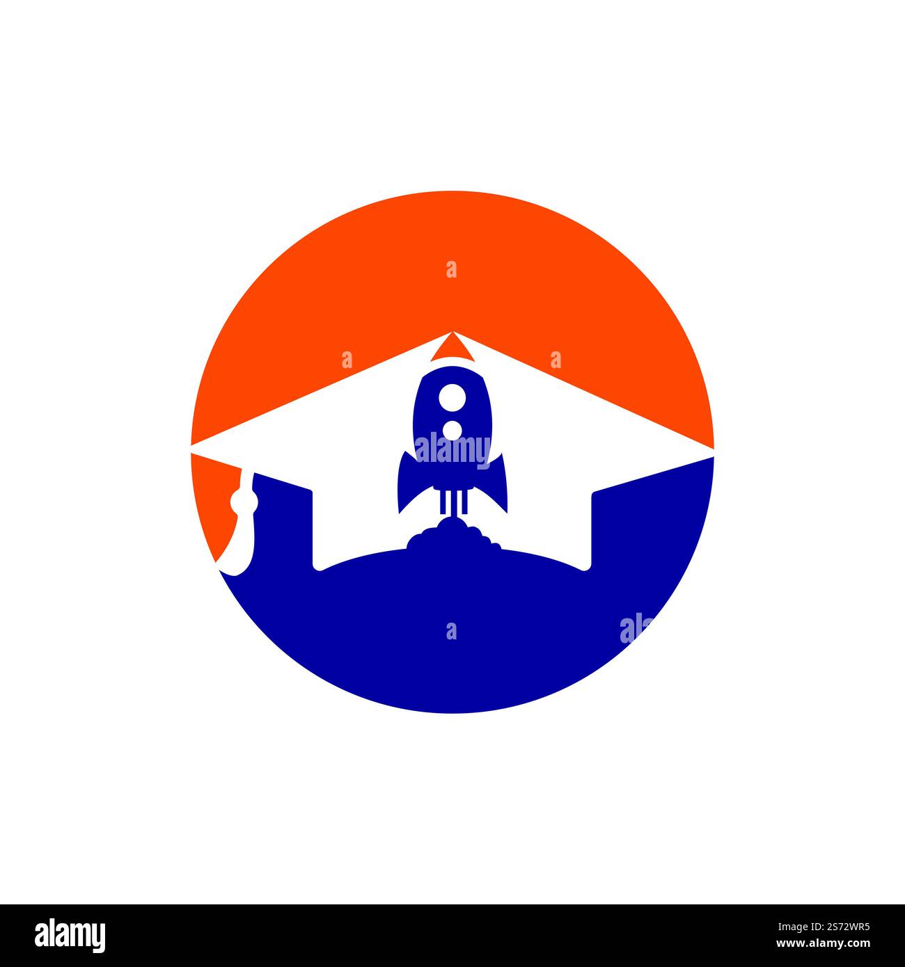 Graduation cap with rocket logo design. Rocket logo for aviation ...