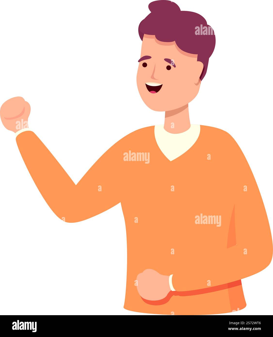 Delight person icon cartoon vector. Strong positive. Thinking face ...