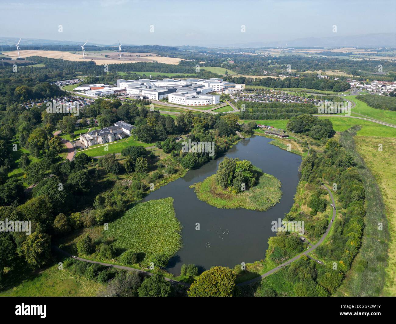 Aerial drone view of Forth Valley Royal Hospital Larbert Stock Photo ...