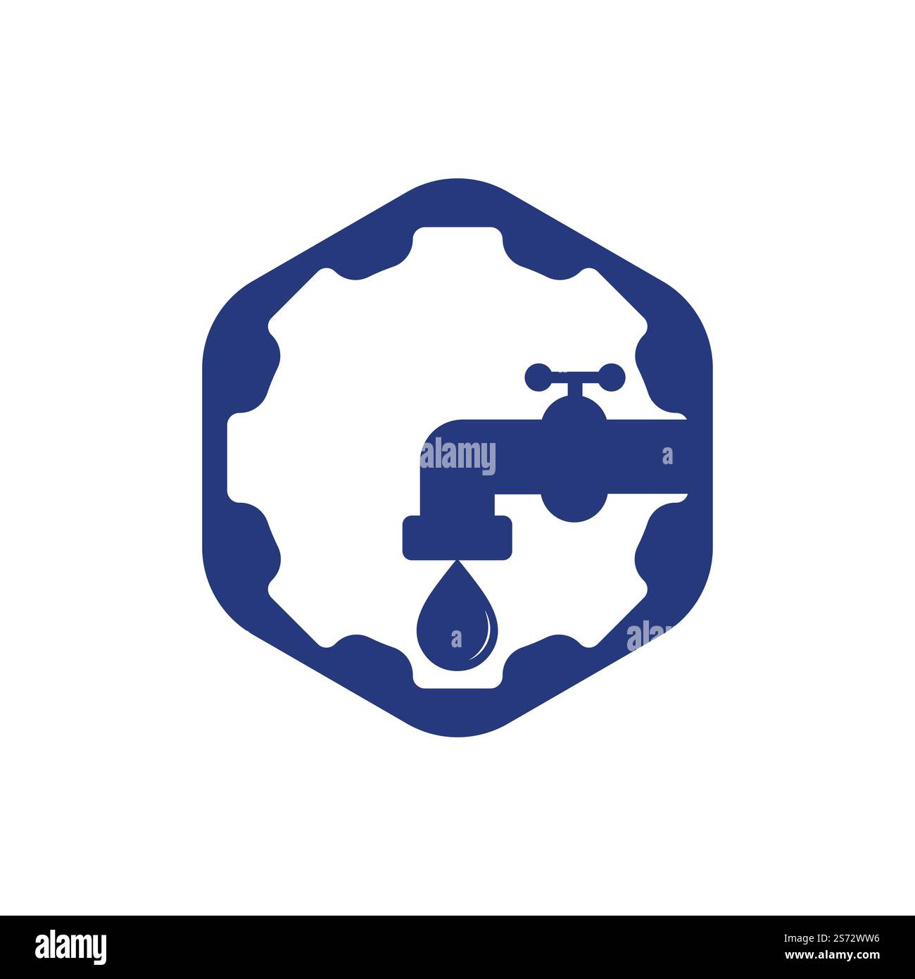 Plumbing symbol vector design business template. Water faucet with gear ...