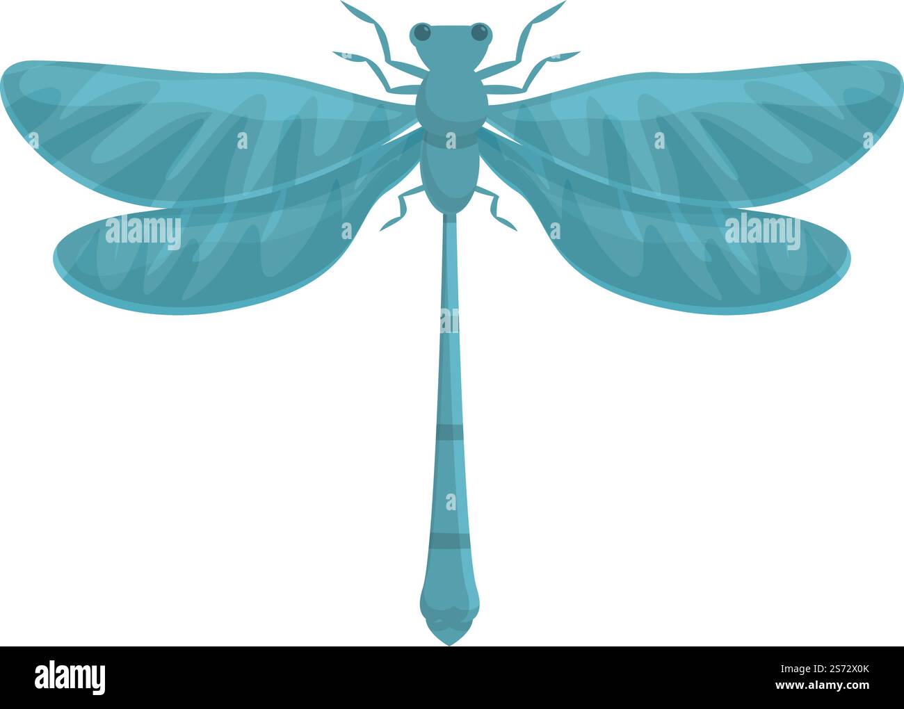 Blue dragonfly icon cartoon vector. Wing insect. Summer fly. Blue ...