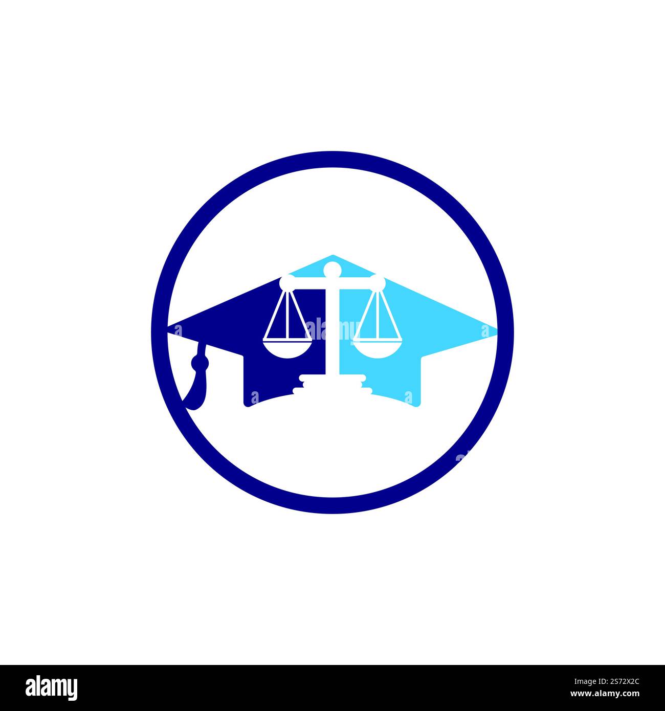 Law scale with graduation cap icon logo design. Law education vector ...
