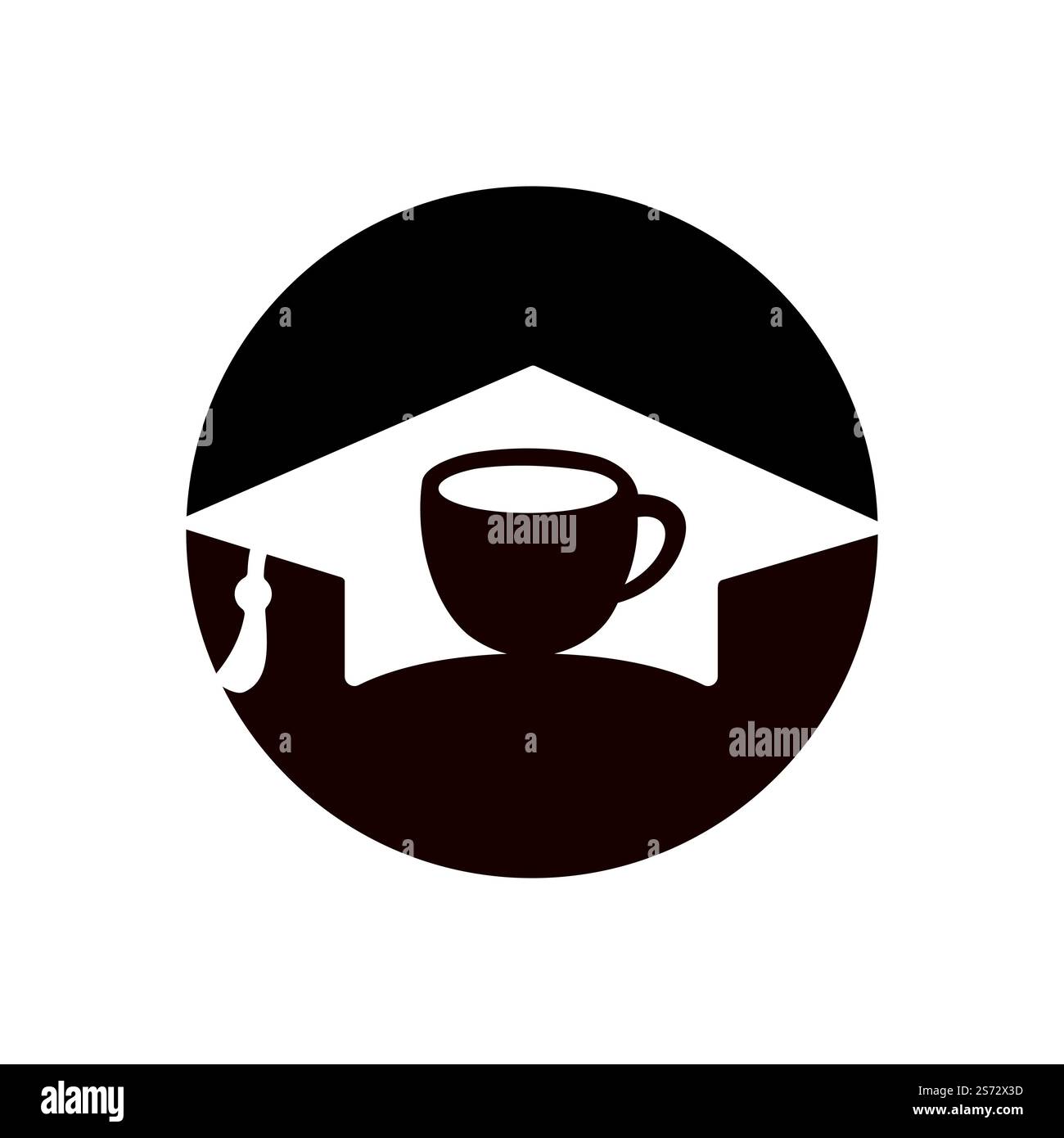Student Coffee vector logo template. Logo symbol of the graduation cap ...