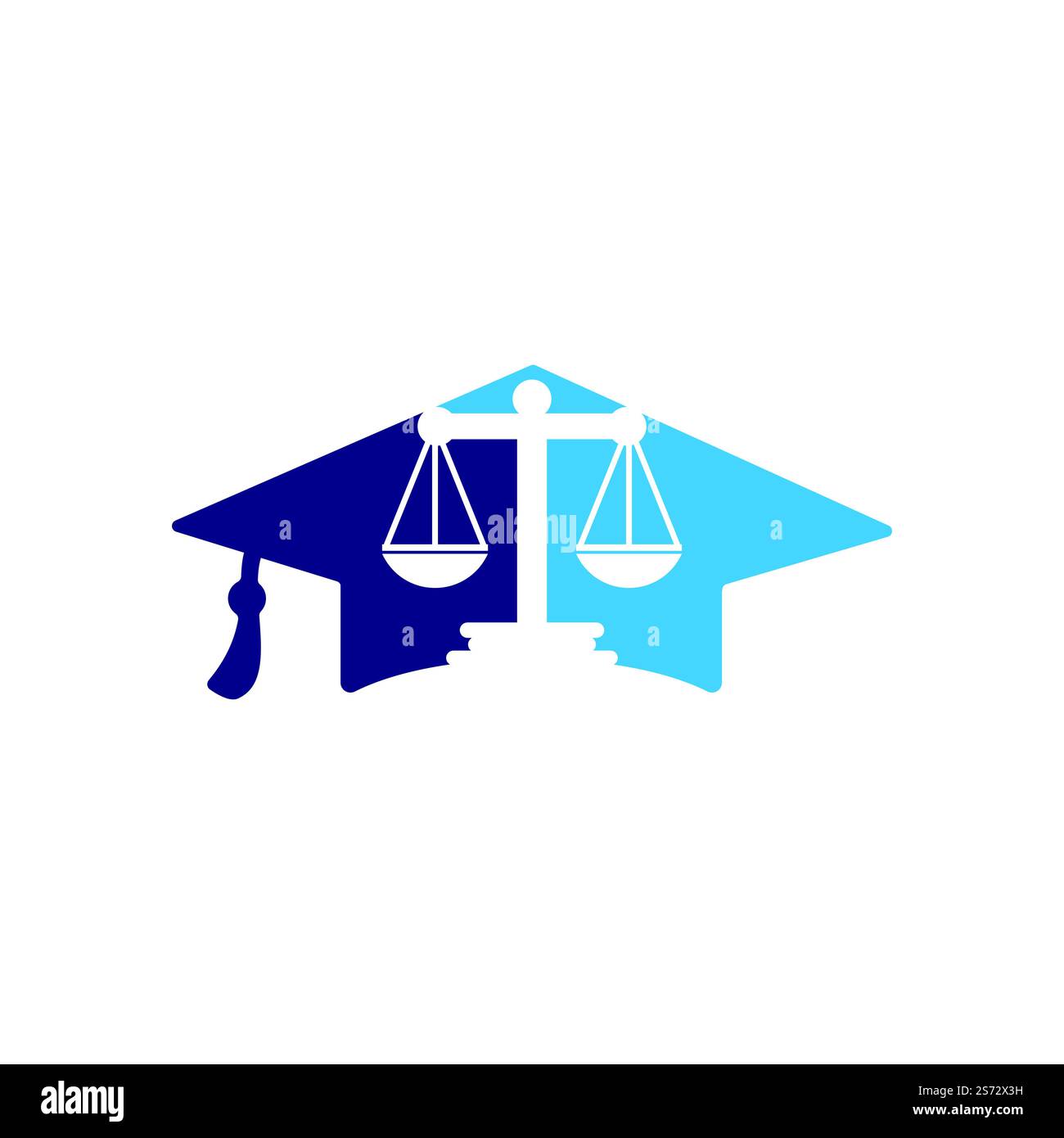 Law scale with graduation cap icon logo design. Law education vector ...