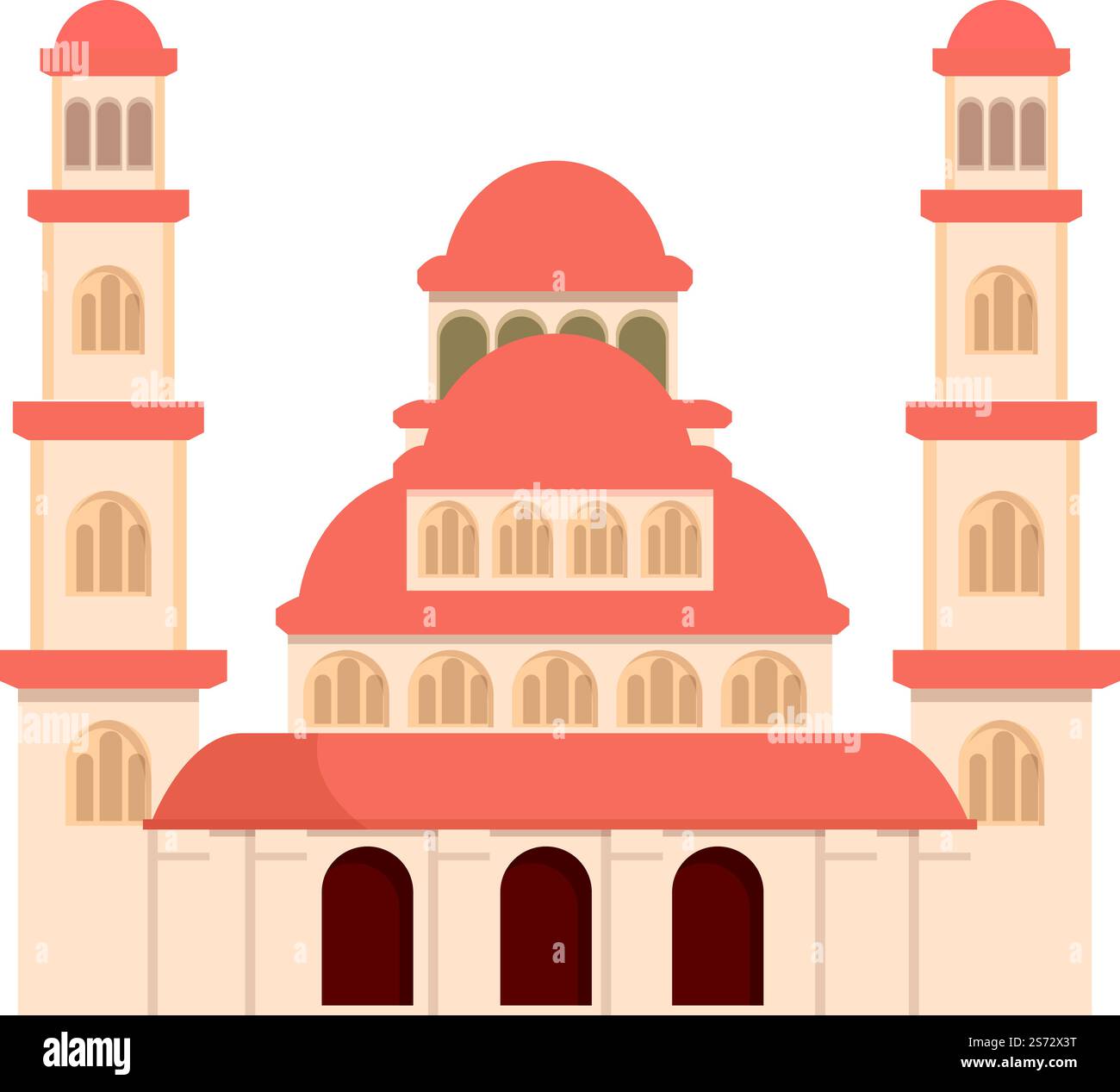 Albania church icon cartoon vector. Flag map. Monument building ...