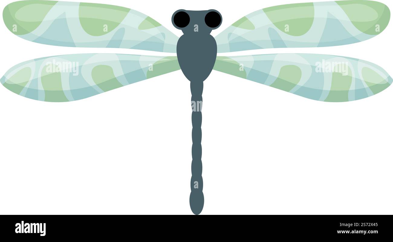 Grey dragonfly icon cartoon vector. Wing insect. Butterfly bug. Grey ...