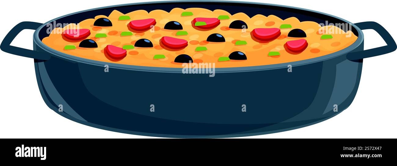 Paella shrimp icon cartoon vector. Food shrimp. Cuisine dish. Paella ...
