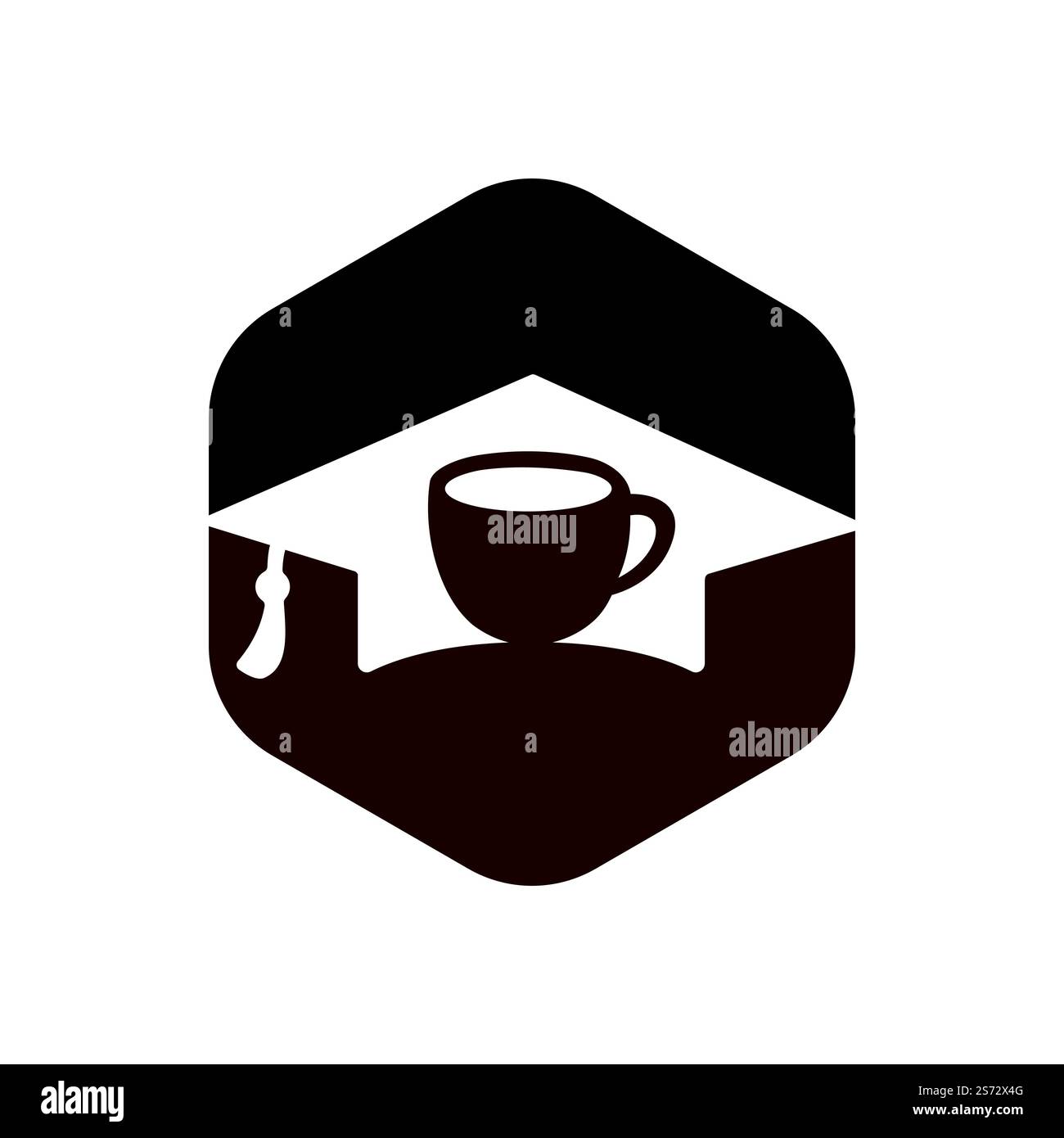 Student Coffee vector logo template. Logo symbol of the graduation cap ...