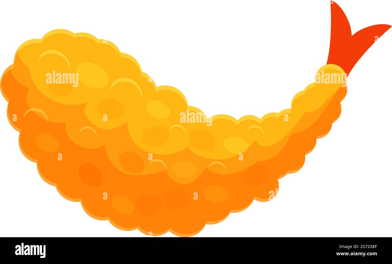 Tempura dish icon cartoon vector. Fried shrimp. Curry rice. Tempura ...