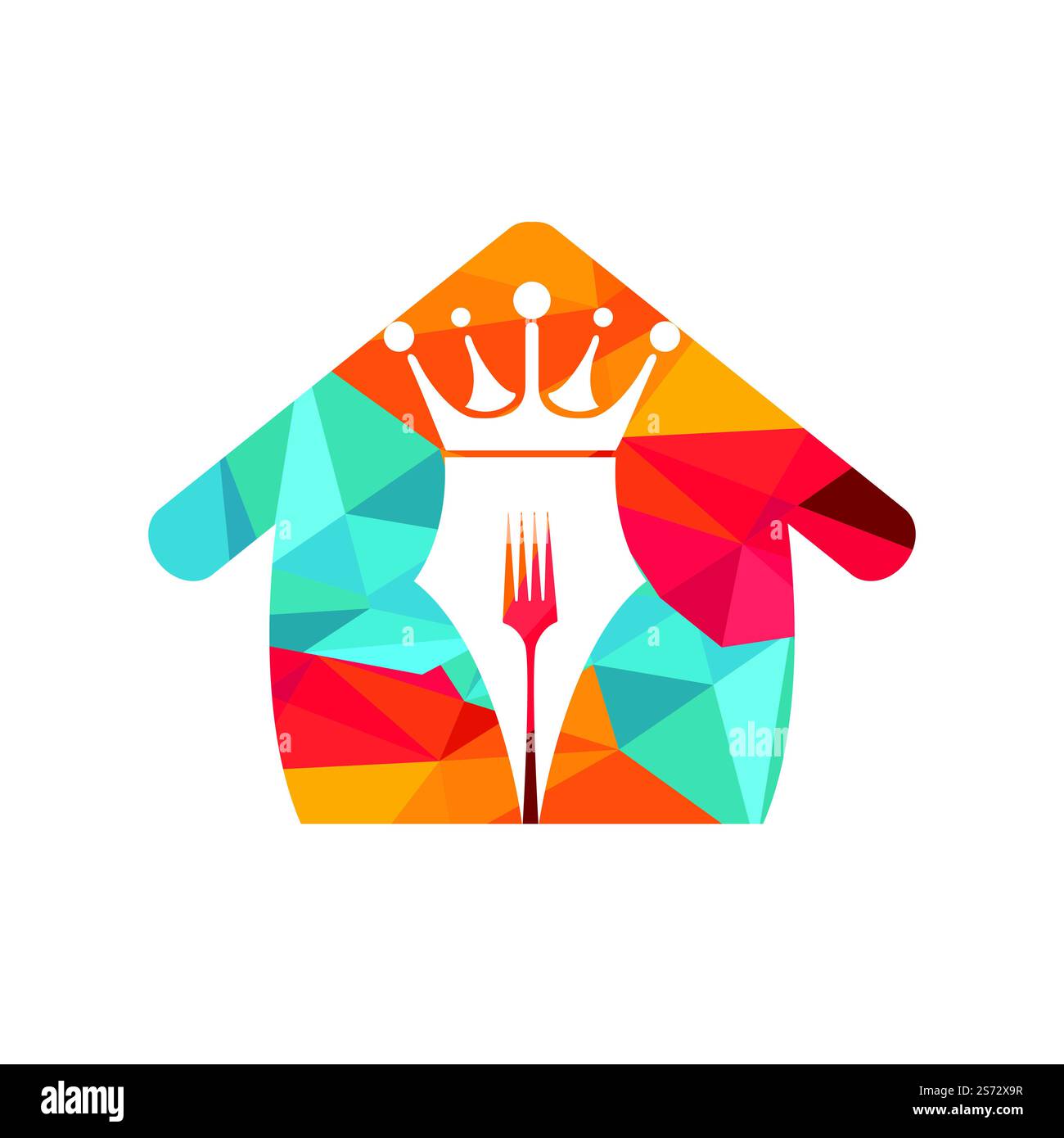 Food and restaurants logo design concept. Pen with crown and fork ...