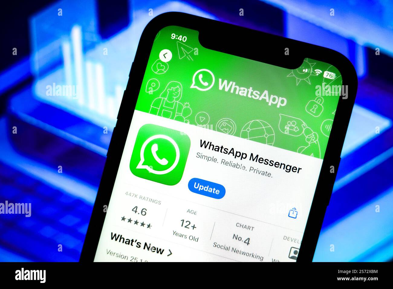 In this photo illustration, a WhatsApp app logo is displayed on an ...