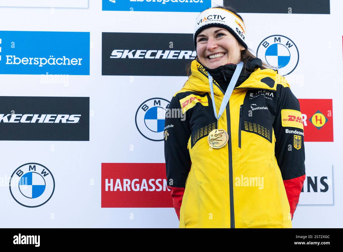 Winterberg, Deutschland. 18th Jan, 2025. Julia Taubitz (GER) lacht ...