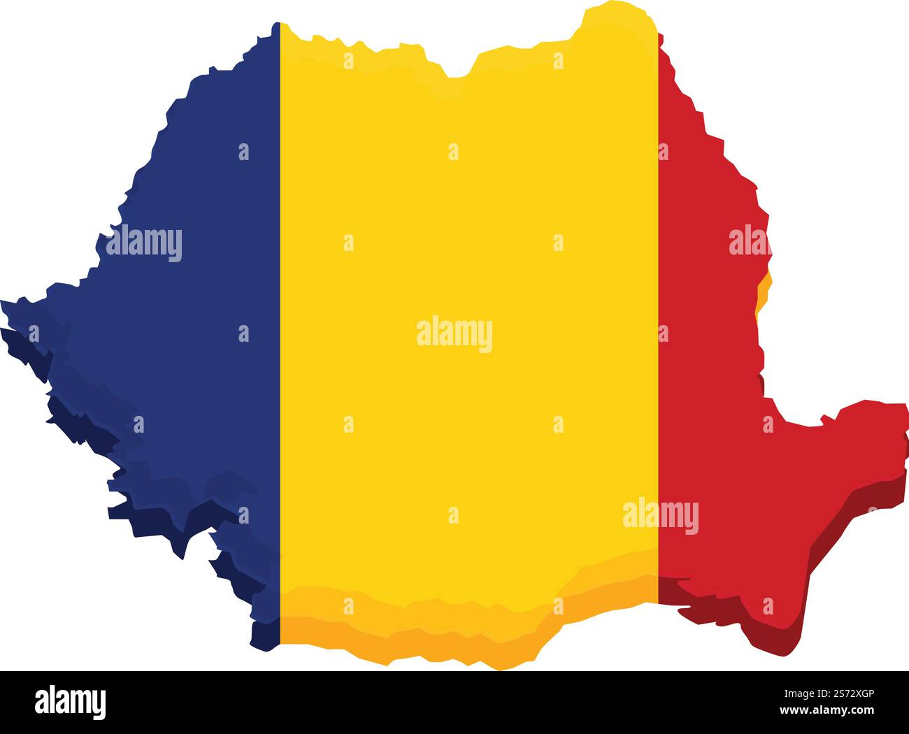 Romania landmark icon cartoon vector. Romanian flag. Map travel ...