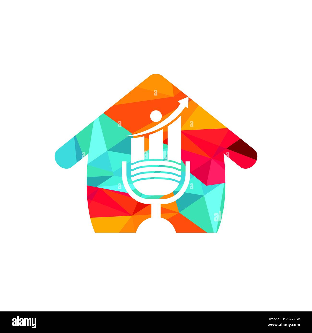 Financial podcast mic vector logo design. illustration of a microphone ...