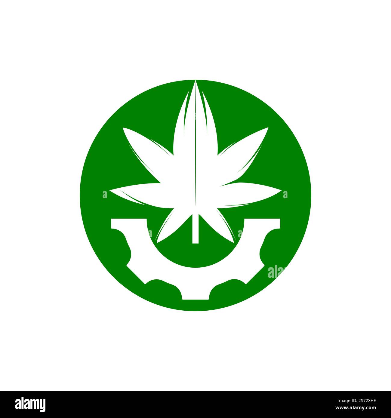 Gear and cannabis vector logo design. Cannabidiol industry company logo ...
